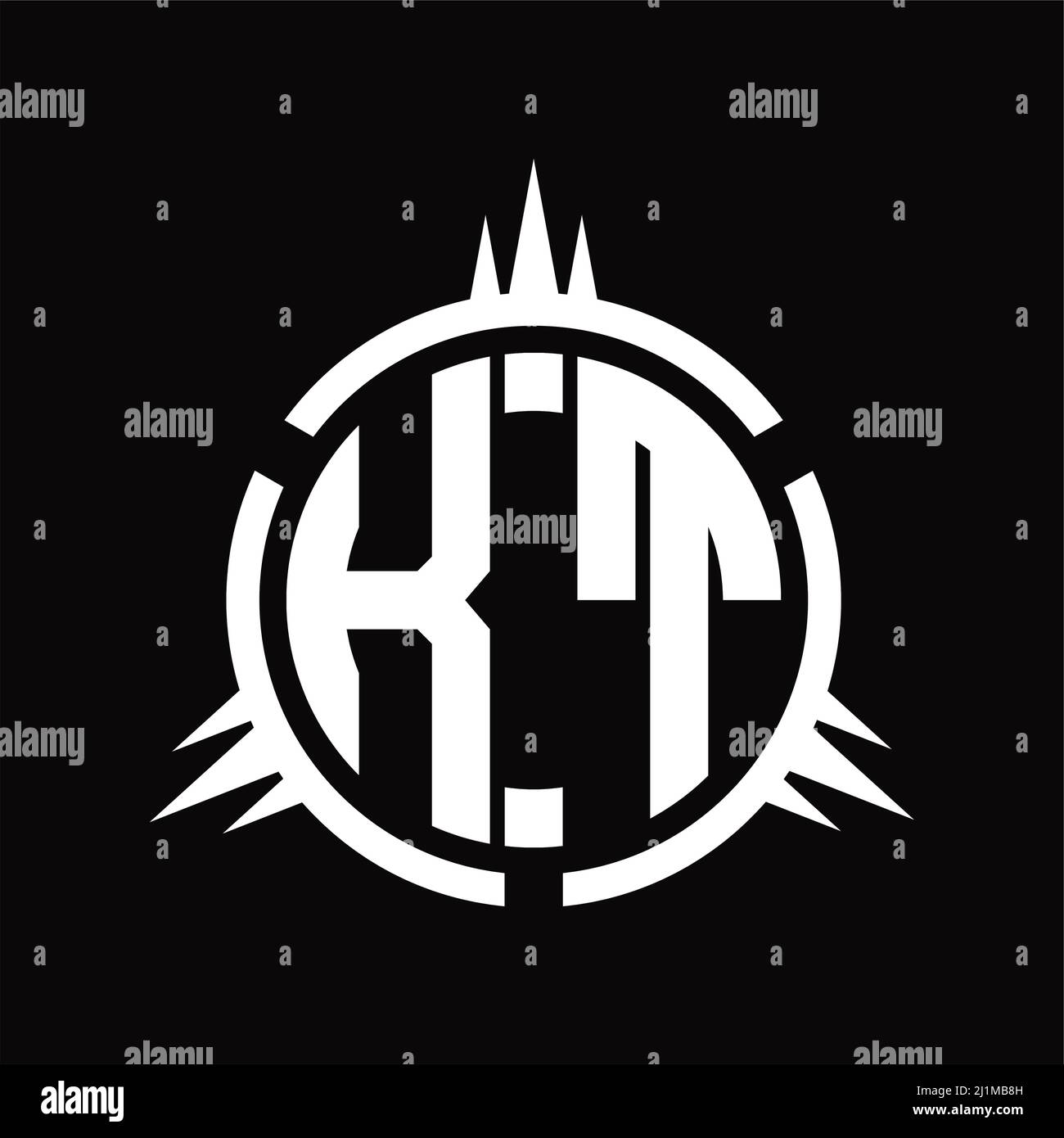 KT Logo monogram isolated on circle element design template Stock ...