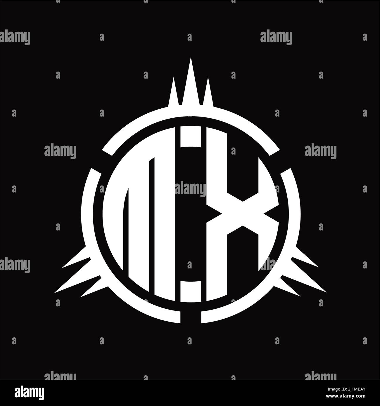 MX Logo monogram isolated on circle element design template Stock ...