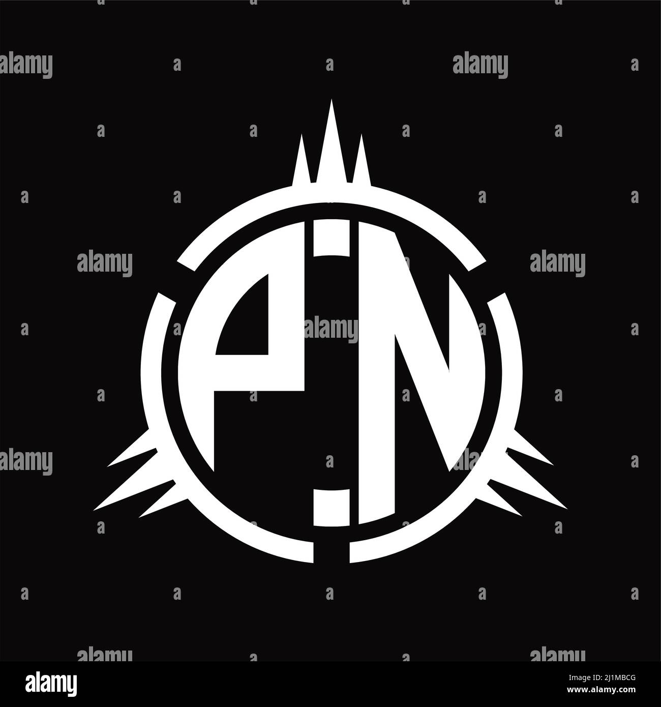 PN Logo monogram isolated on circle element design template Stock ...