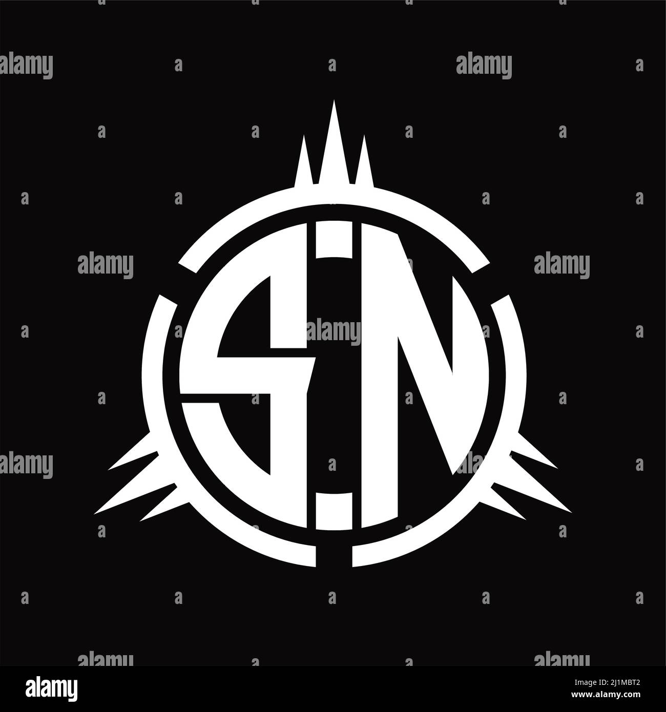 SN Logo monogram isolated on circle element design template Stock ...