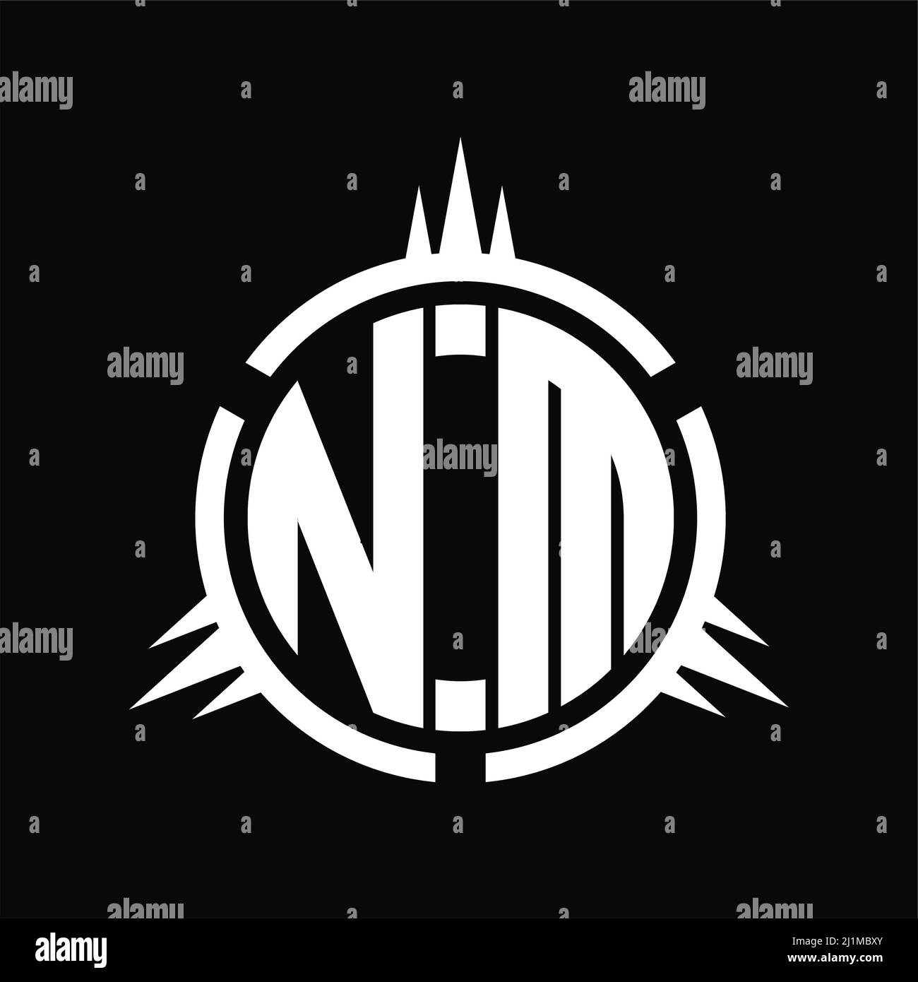 NM Logo monogram isolated on circle element design template Stock ...