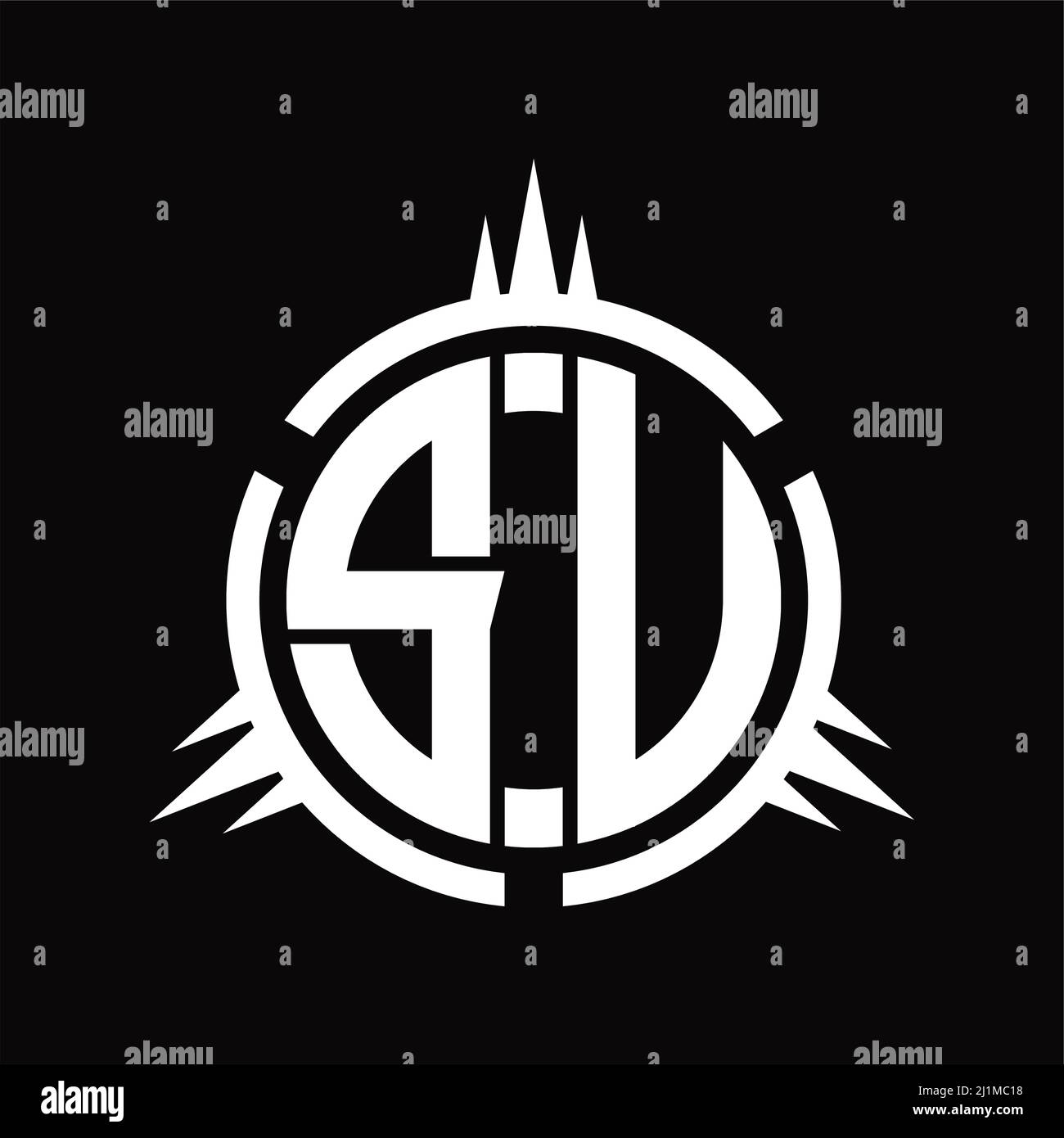 SU Logo monogram isolated on circle element design template Stock ...