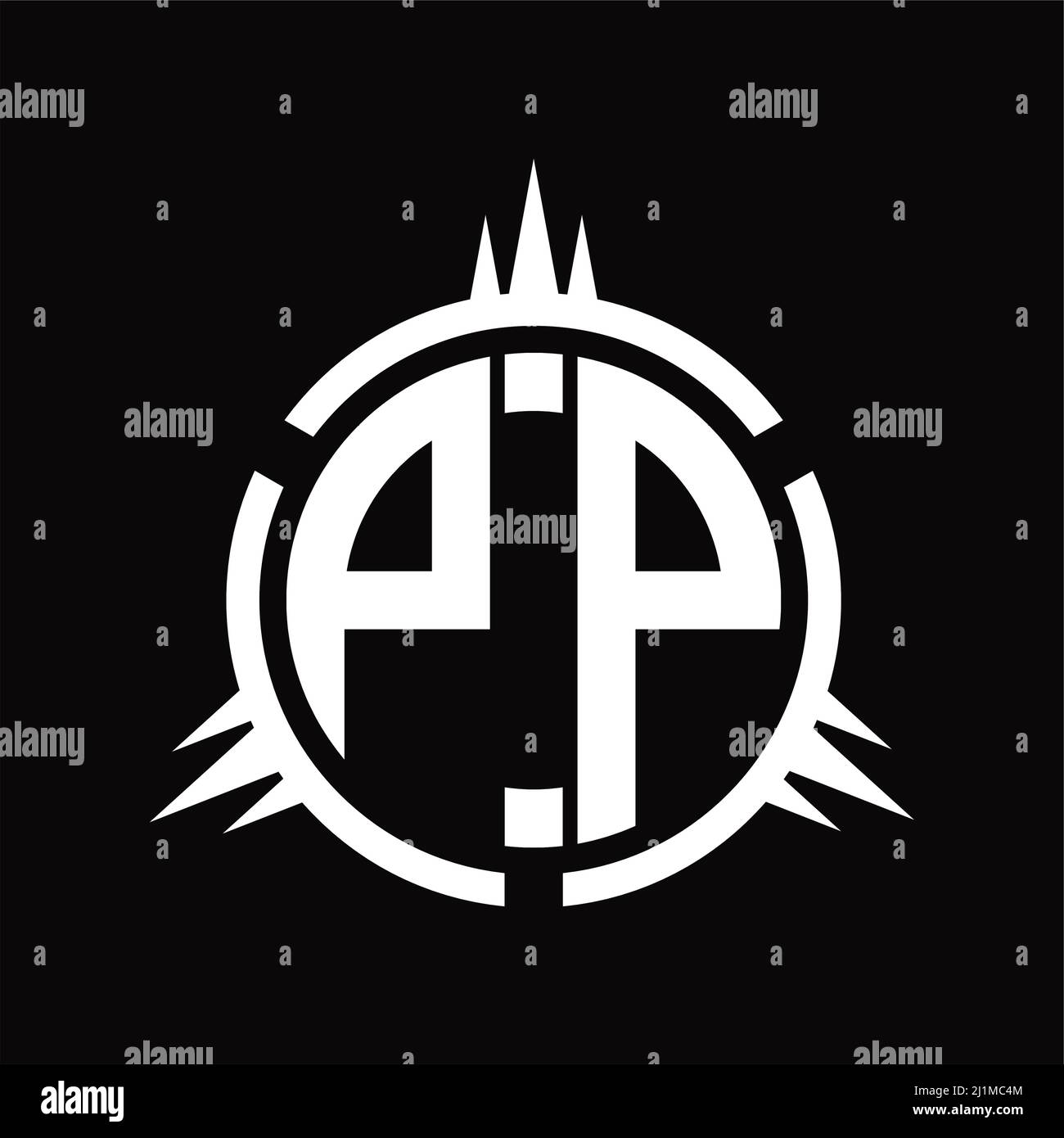 PP Logo monogram isolated on circle element design template Stock ...