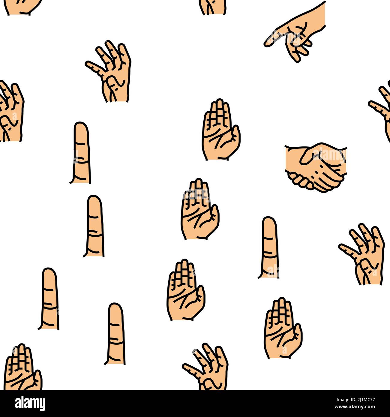 Hand Gesture And Gesticulate Vector Seamless Pattern Stock Vector Image ...