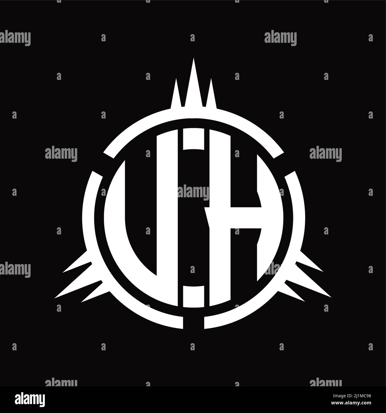 UH Logo monogram isolated on circle element design template Stock ...