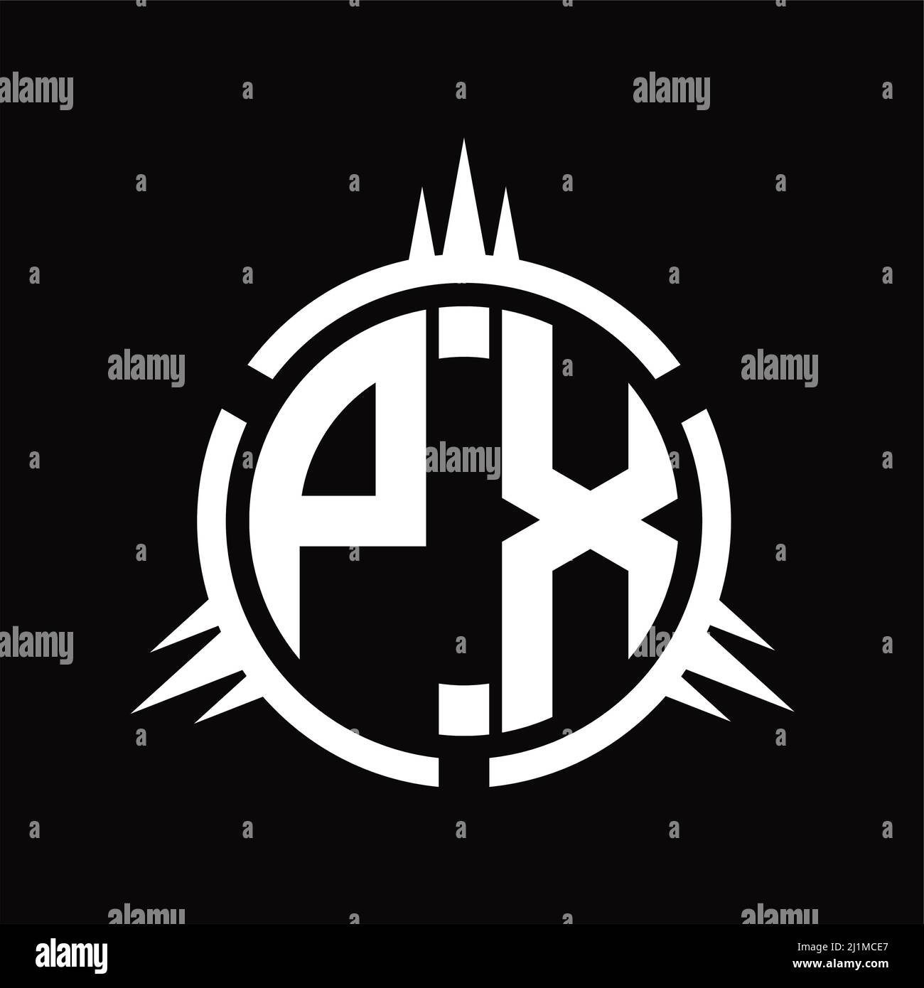 PX Logo monogram isolated on circle element design template Stock ...