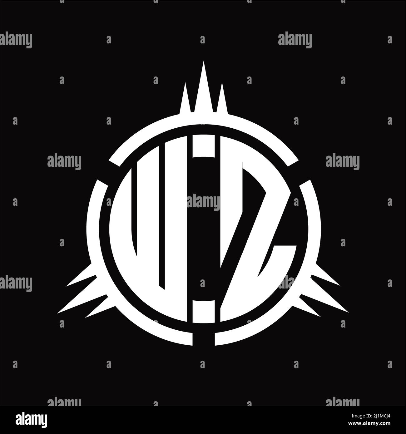 WZ Logo monogram isolated on circle element design template Stock ...