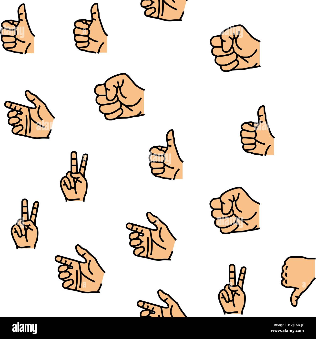 Hand Gesture And Gesticulate Vector Seamless Pattern Stock Vector Image ...