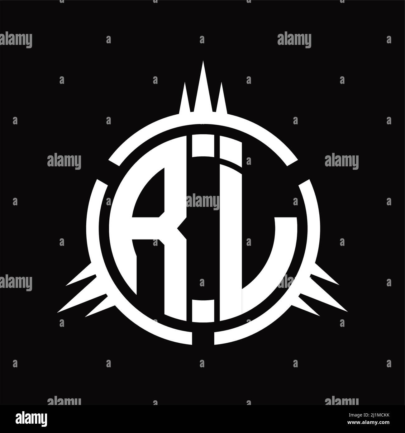 RJ Logo monogram isolated on circle element design template Stock ...