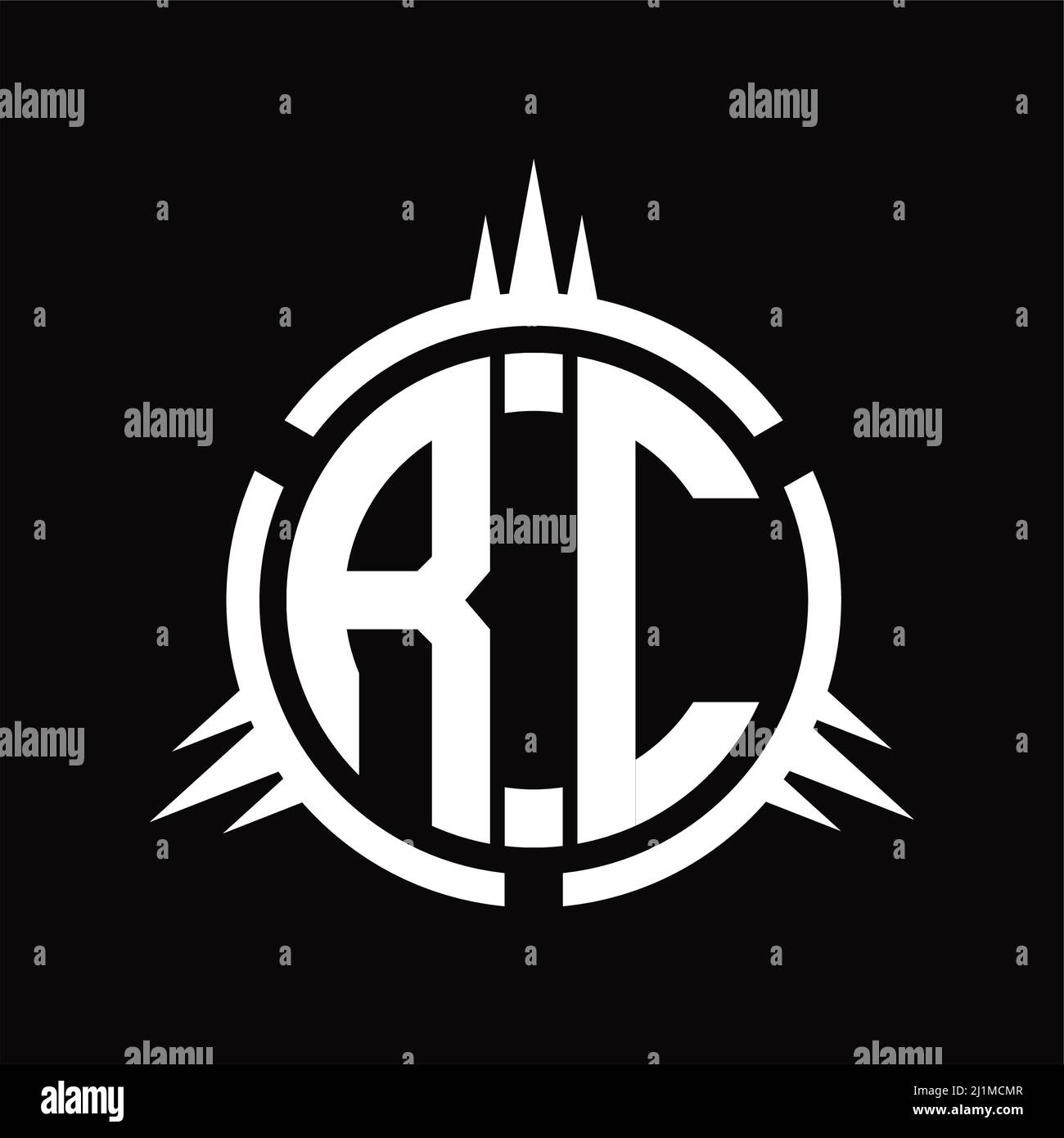 RC Logo monogram isolated on circle element design template Stock ...