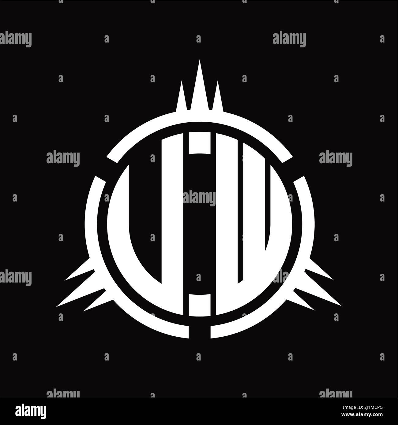 UW Logo monogram isolated on circle element design template Stock ...