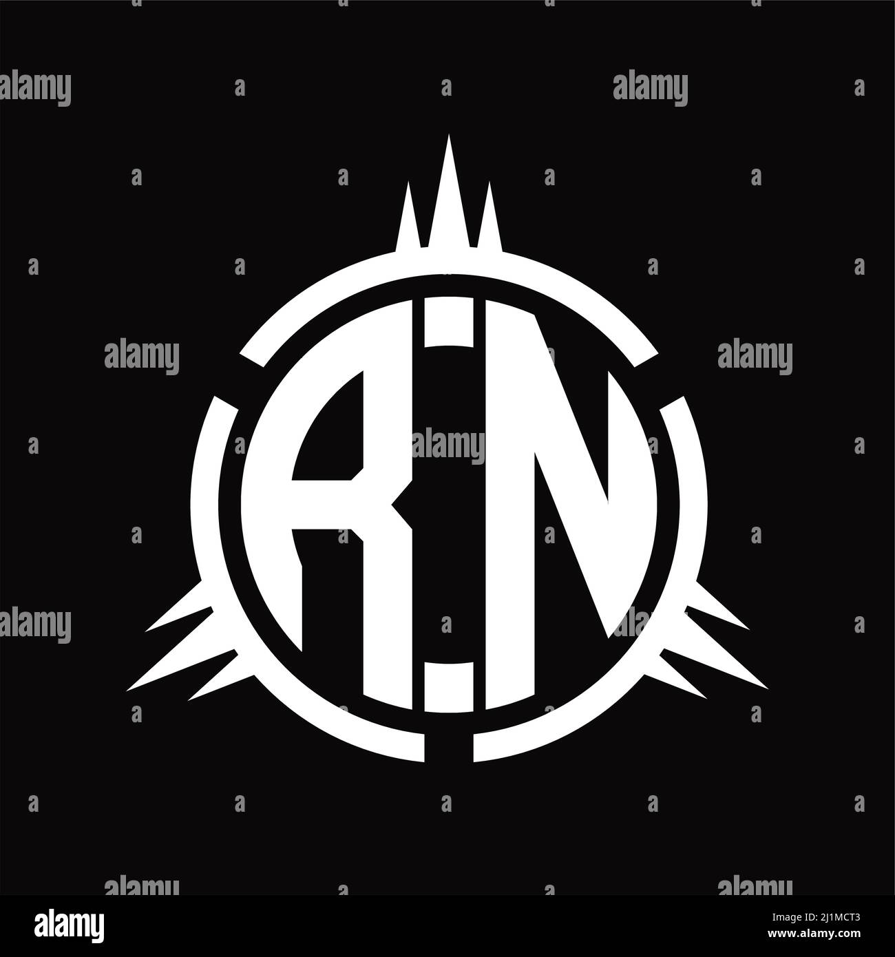 RN Logo monogram isolated on circle element design template Stock ...