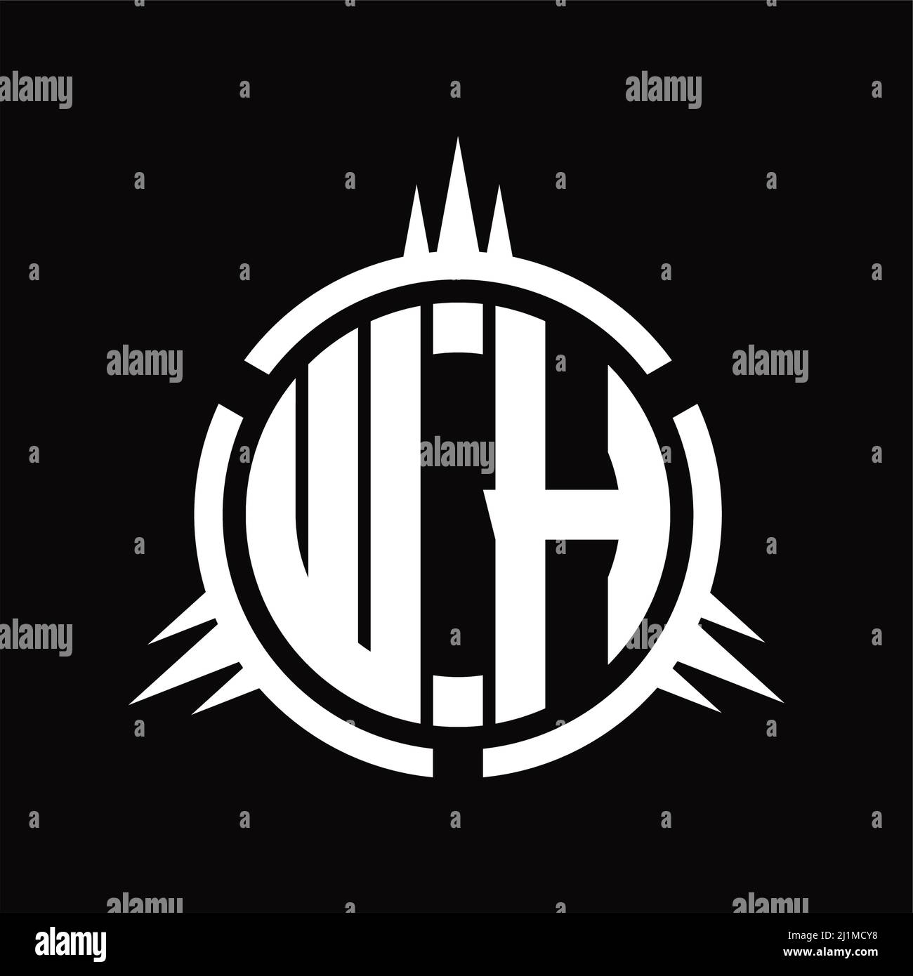 WH Logo monogram isolated on circle element design template Stock ...