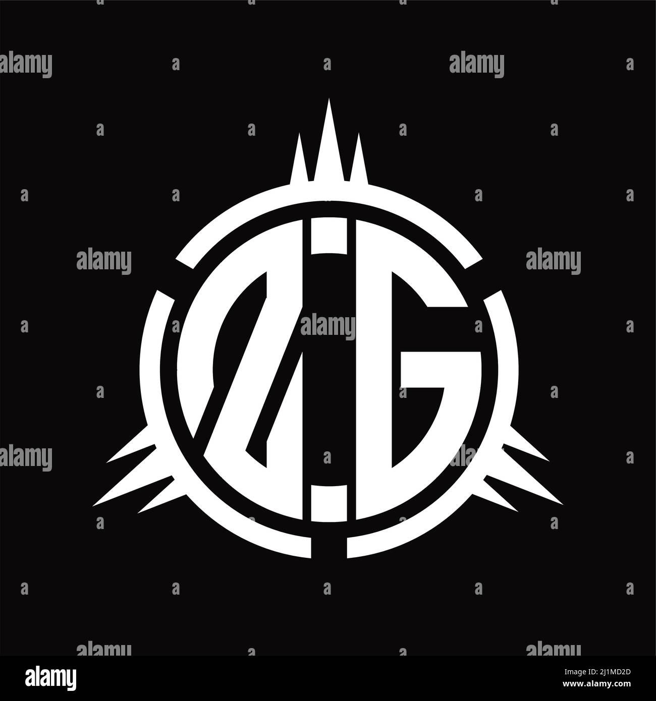 ZG Logo monogram isolated on circle element design template Stock ...