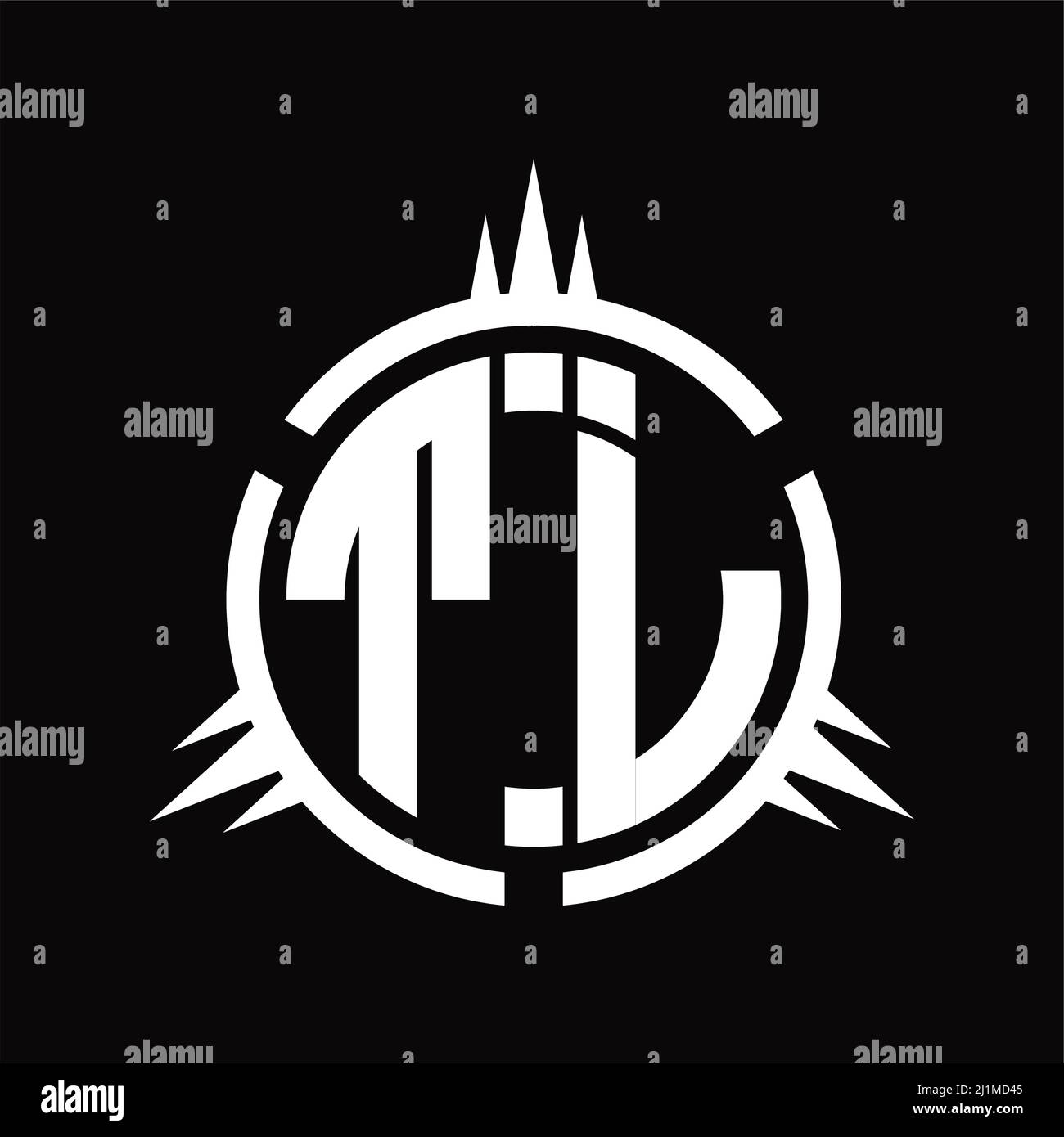 TJ Logo monogram isolated on circle element design template Stock ...