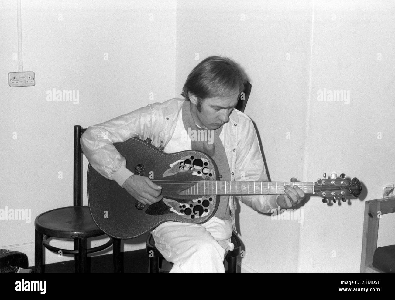 English musician Roy Harper backstage at The Venue, London in 1981 ...