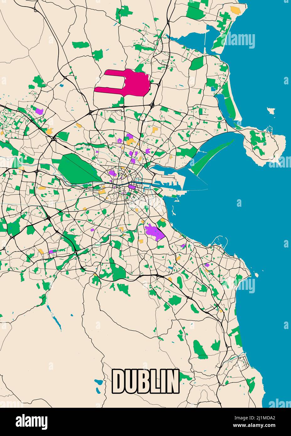 Dublin town map hi-res stock photography and images - Alamy