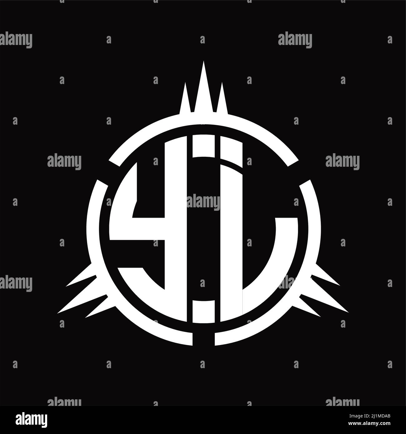 YJ Logo monogram isolated on circle element design template Stock ...