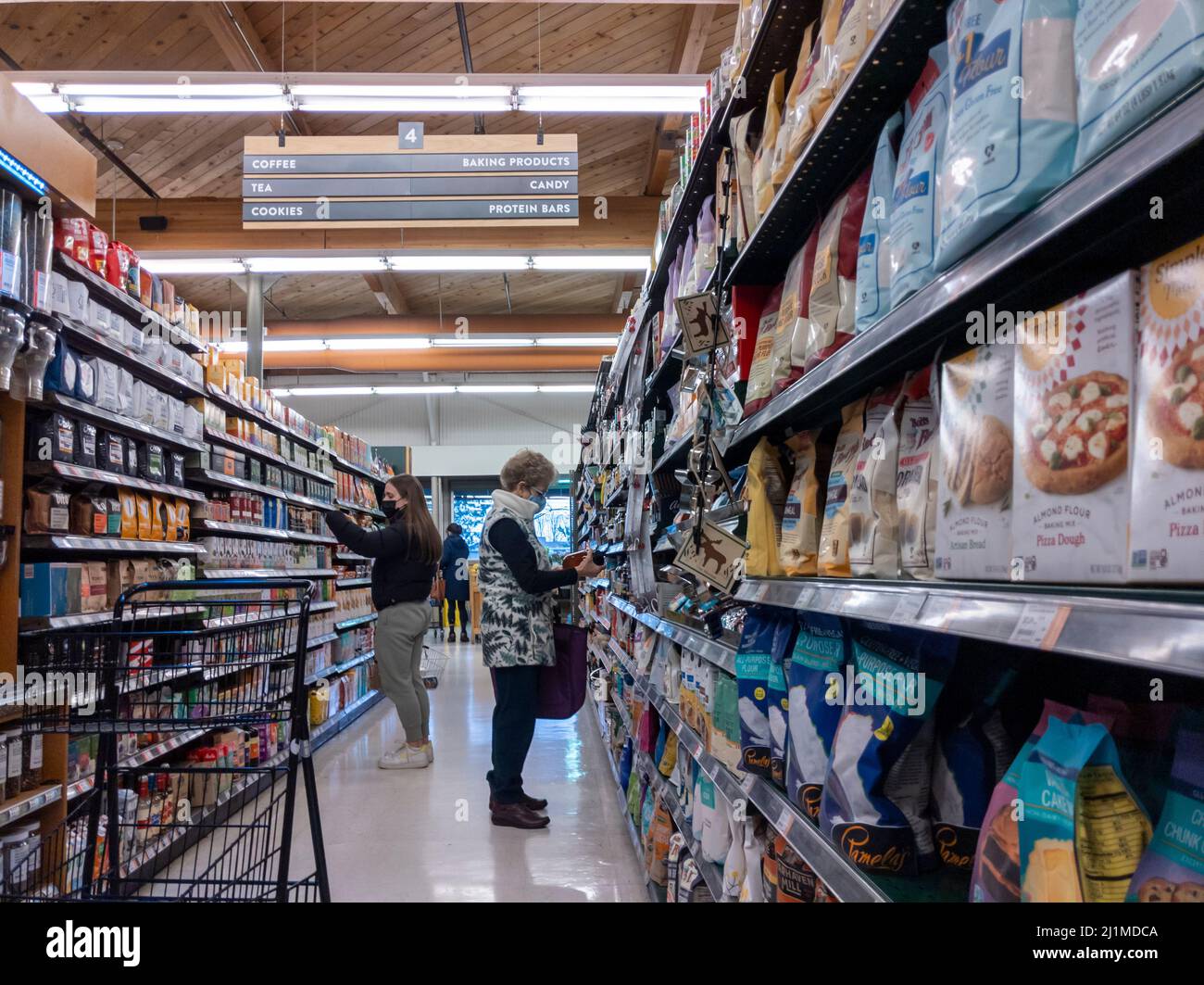 Kirkland, WA USA - circa January 2022: View of two women shopping in ...