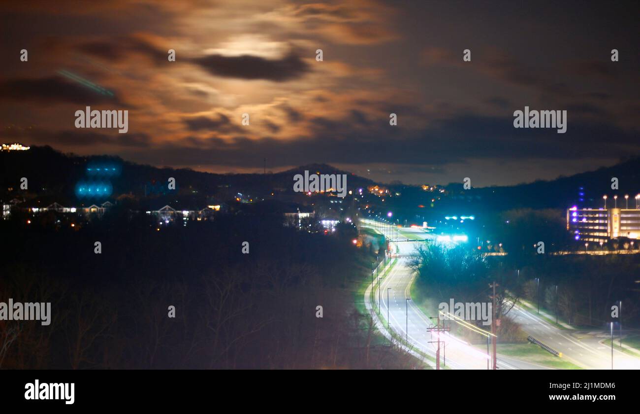 View of eastern Franklin, Tennessee at night Stock Photo - Alamy