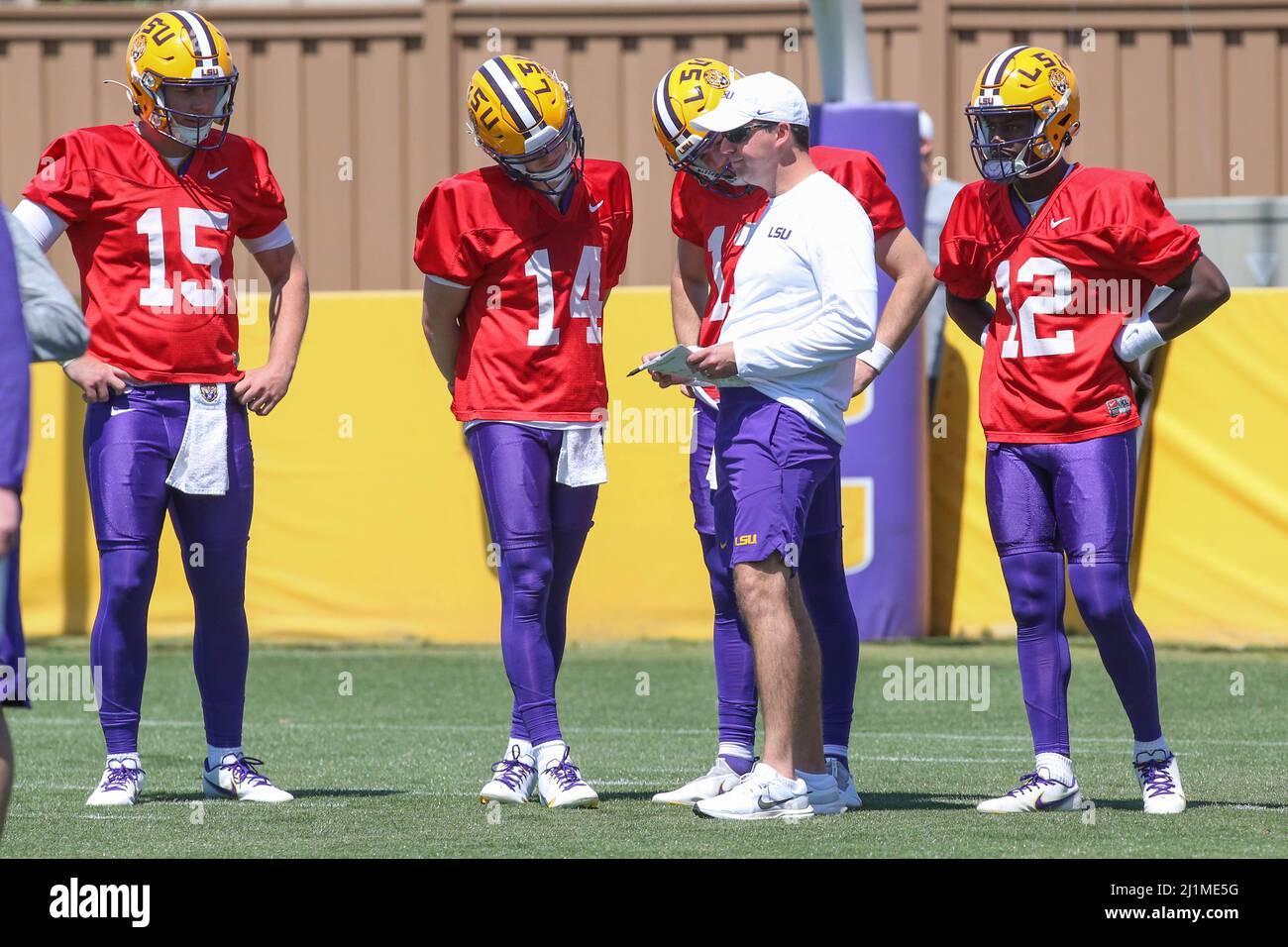 Baton Rouge, LA, USA. 26th Mar, 2022. LSU Quarterback Coach Joe Sloan ...