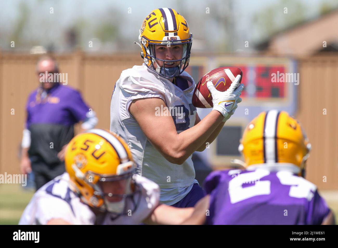 Baton Rouge, LA, USA. 26th Mar, 2022. LSU tight end Kole Taylor (87 ...