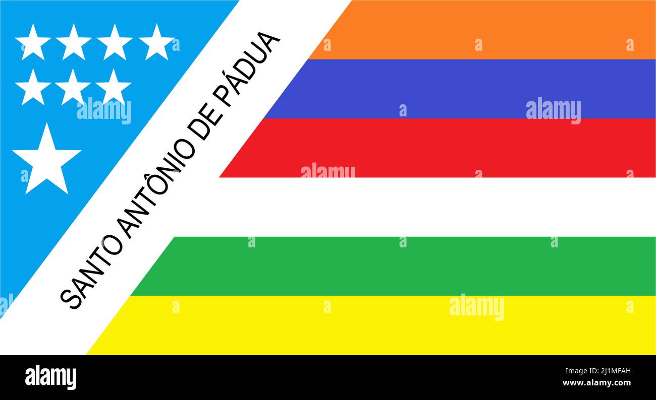 Top view of flag Santo Antonio de Padua, Brazil. Brazilian patriot and ...
