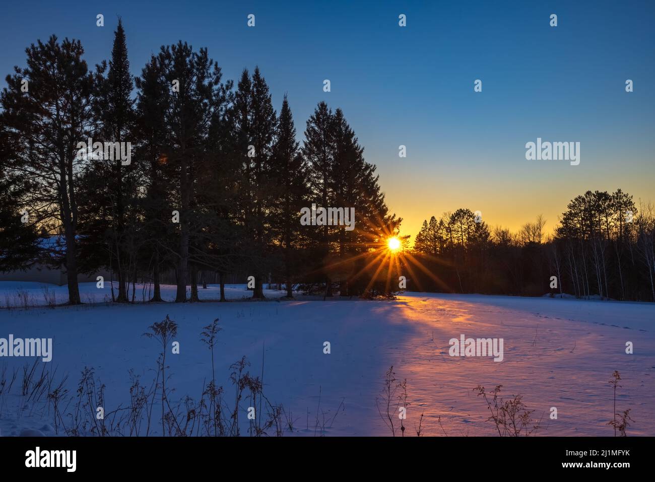 Sunset in northern Wisconsin Stock Photo - Alamy