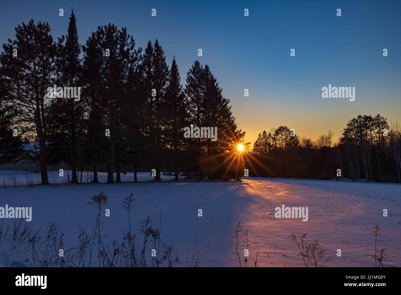 Sunset in northern Wisconsin Stock Photo - Alamy