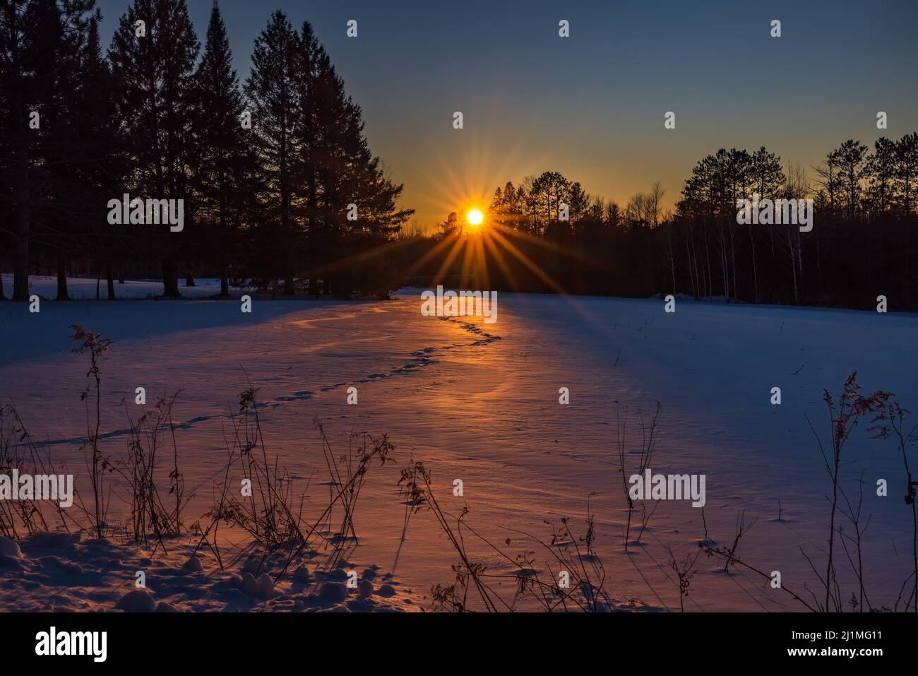 Sunset in northern Wisconsin Stock Photo - Alamy