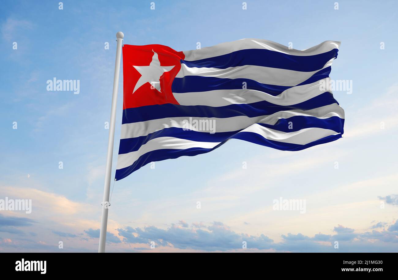 flag of Carmo Rio de Janeiro , Brazil at cloudy sky background on ...