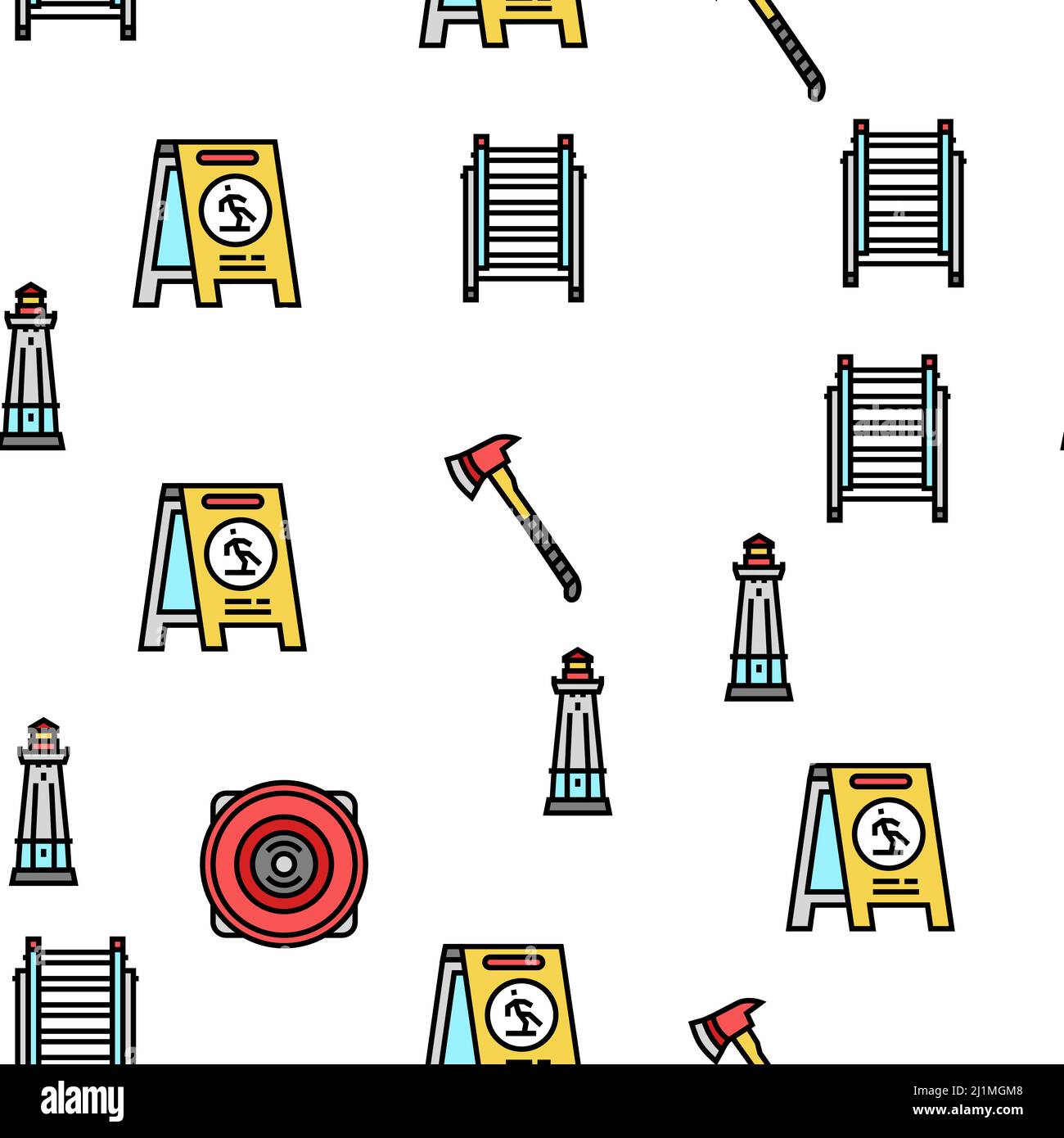 Emergency Helping In Accident Vector Seamless Pattern Stock Vector ...