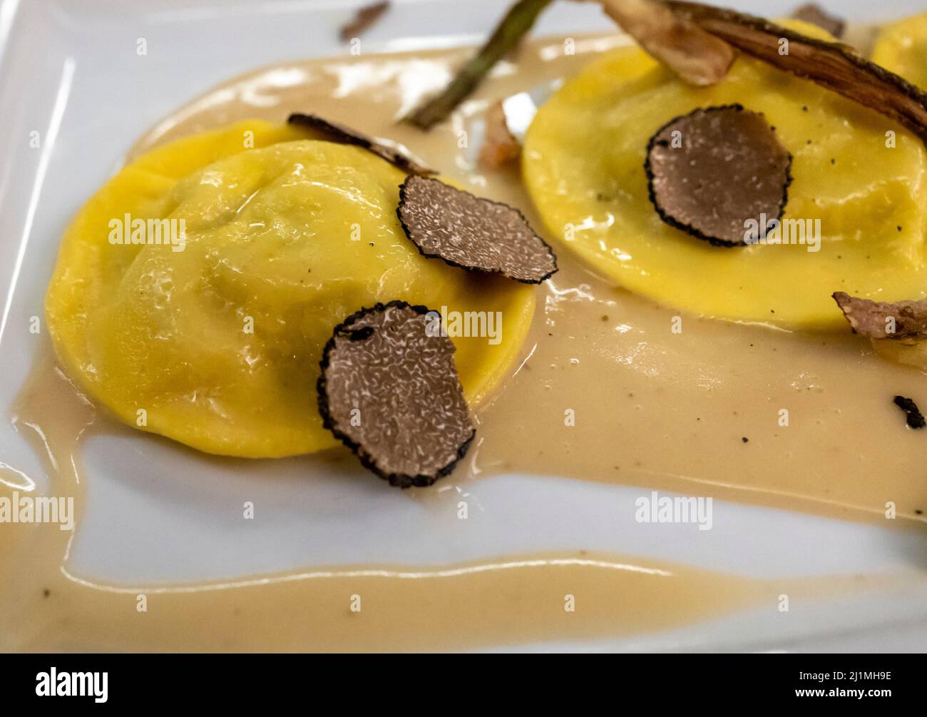 Italian food, fresh home made red potato stuffed pasta tortellacci or ...