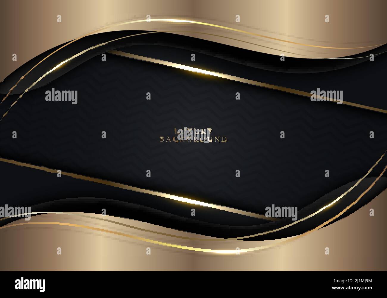 Elegant 3D abstract background golden wave shape with gold thread lines ...