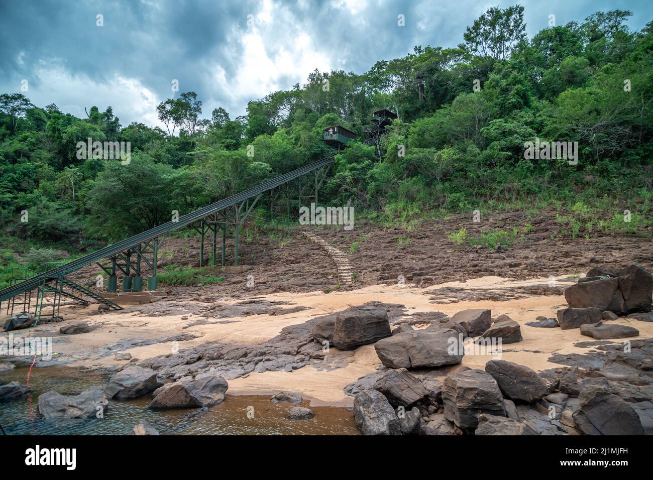 cable car to the river at the iguazu waterfall in brazil Stock Photo ...