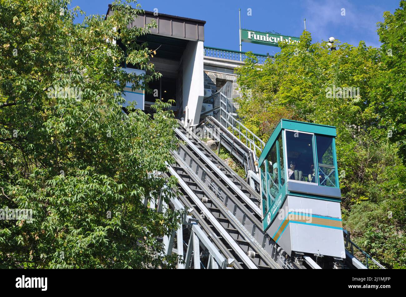 The Old Quebec Funicular links Upper Town to Lower Town is a funicular ...