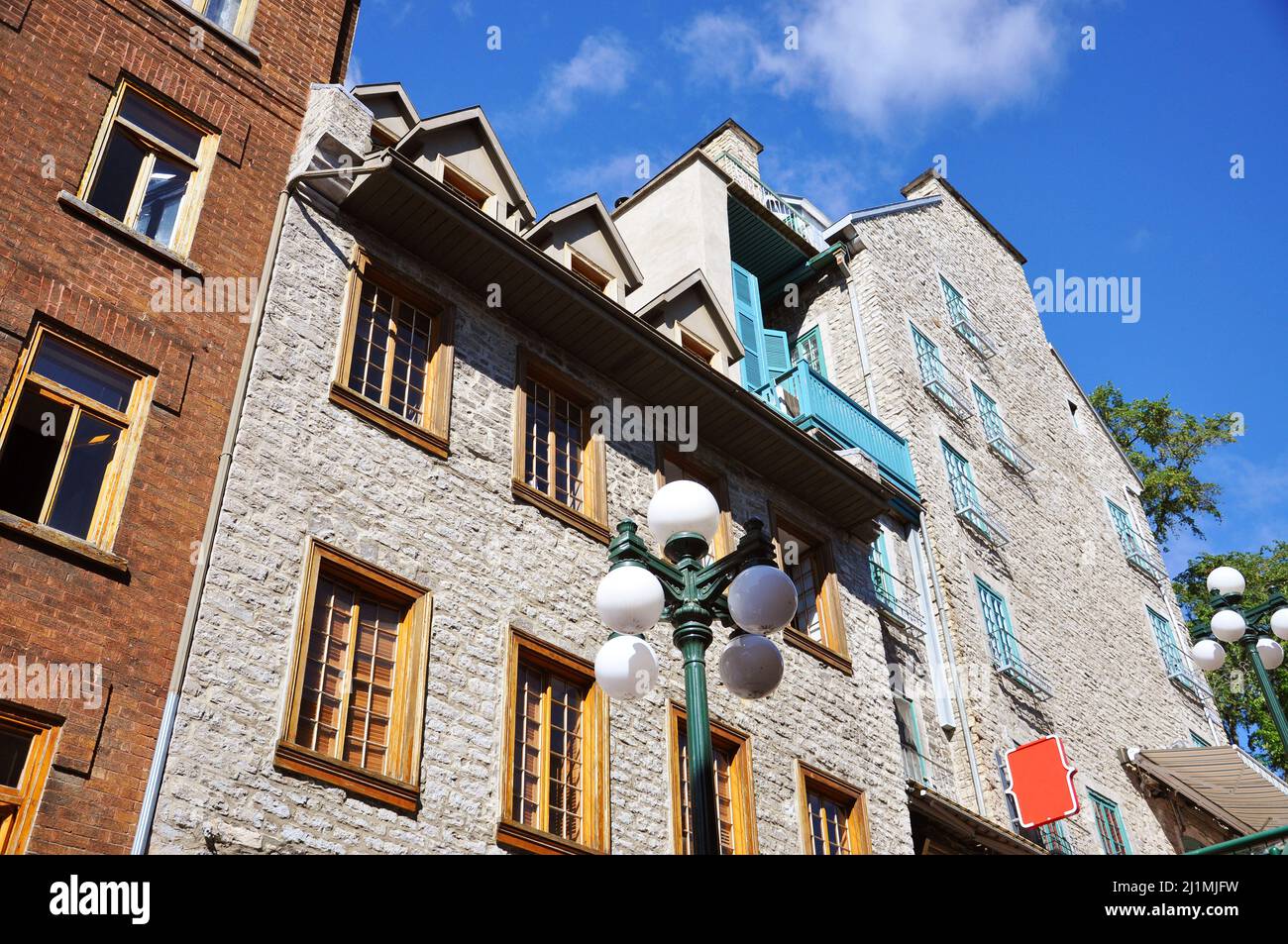 Historic French style commercial building on Rue du Petit Champlain ...