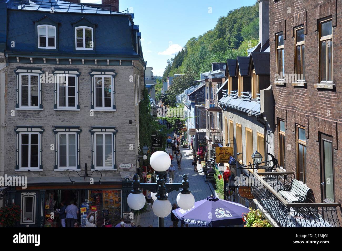 Historic French style commercial building on Rue du Petit Champlain ...