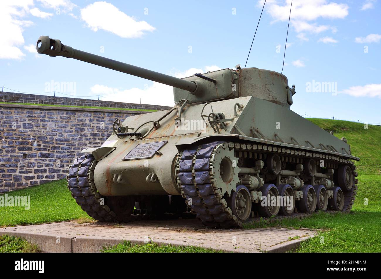 WWII M4 Sherman Tank at La Citadelle of Quebec National Historic Site ...