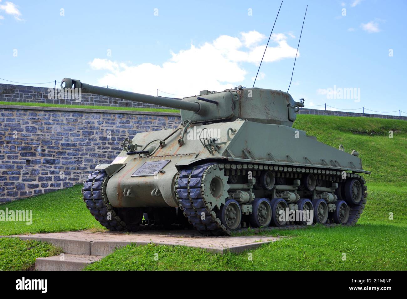 WWII M4 Sherman Tank at La Citadelle of Quebec National Historic Site ...