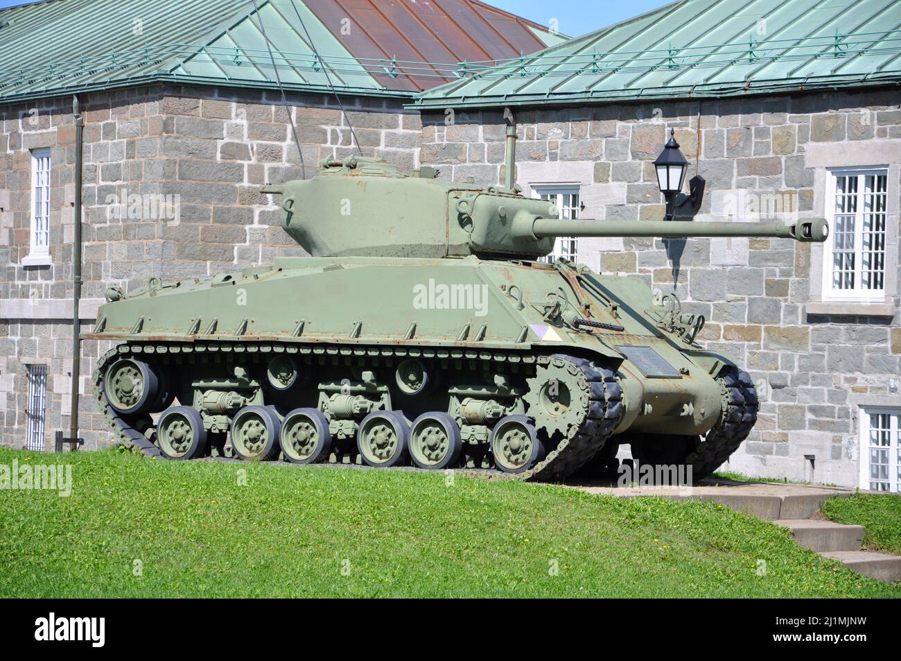 WWII M4 Sherman Tank at La Citadelle of Quebec National Historic Site ...