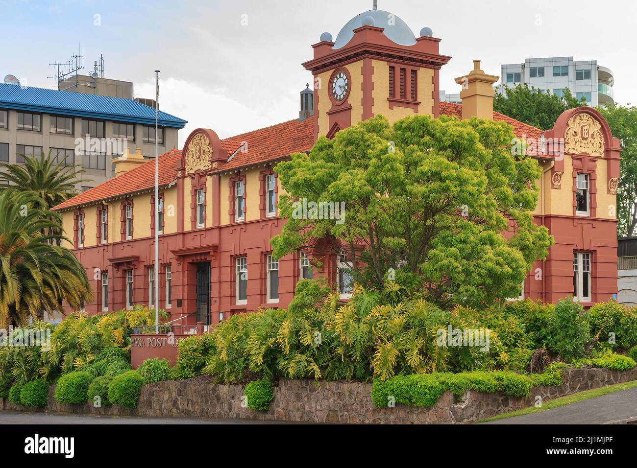 The old Post Office building in Tauranga, New Zealand. This Edwardian ...