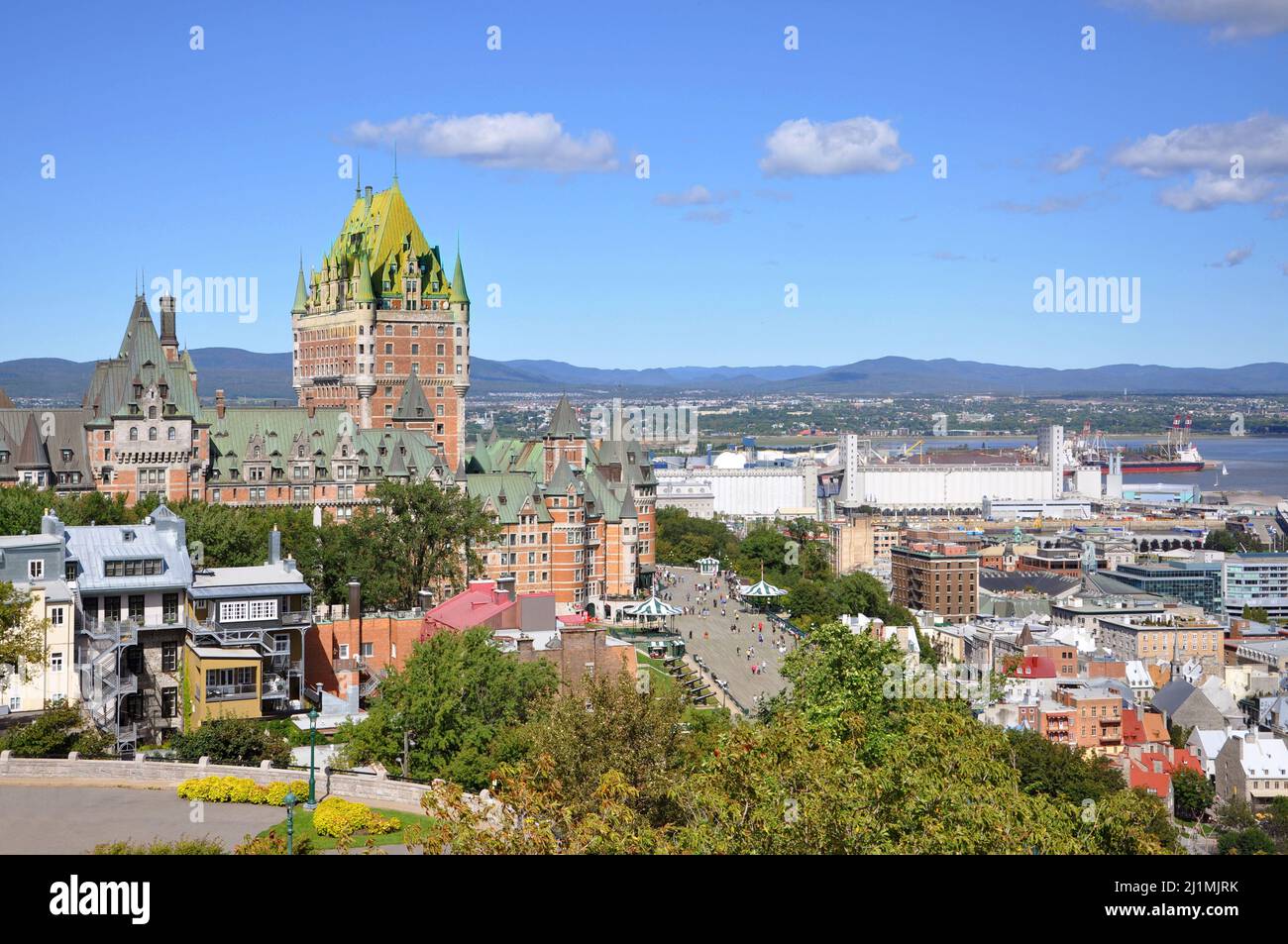 Old Quebec City skyline including Chateau Frontenac and Lower Town with ...