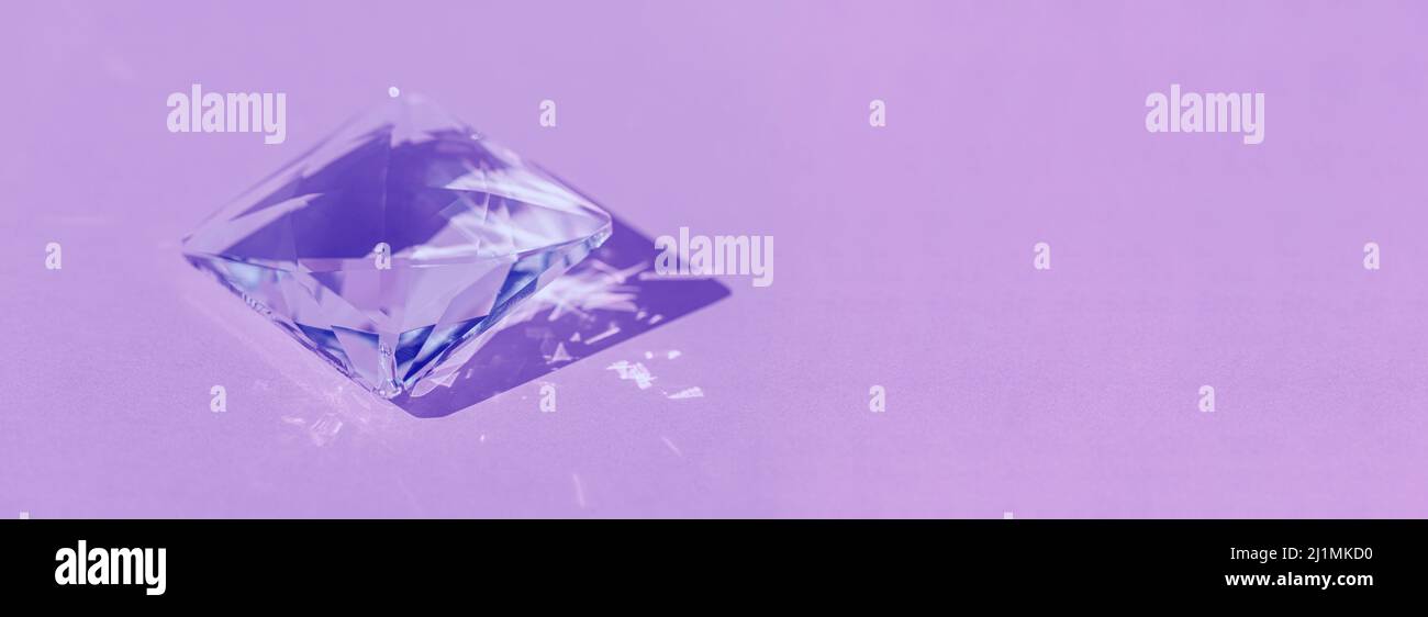 Light spectrum reflected through glass prism. Crystal prism with light ...