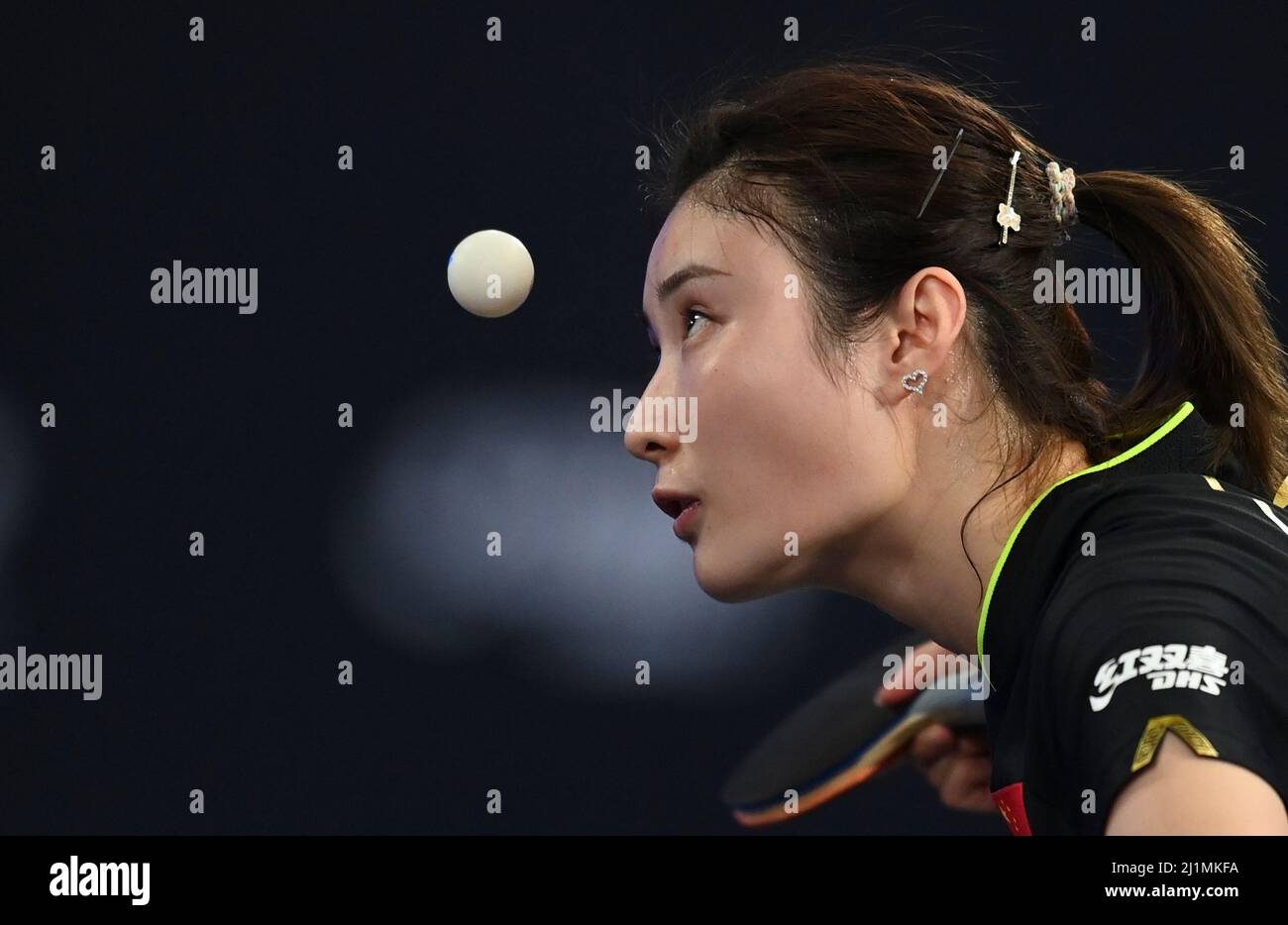 Doha, Qatar. 26th Mar, 2022. Yang Huijing of China competes during the ...