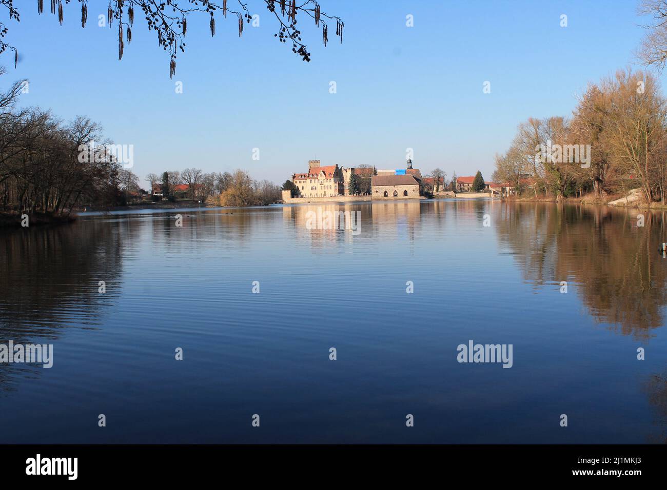 Flechtingen, Schloss am See Stock Photo - Alamy