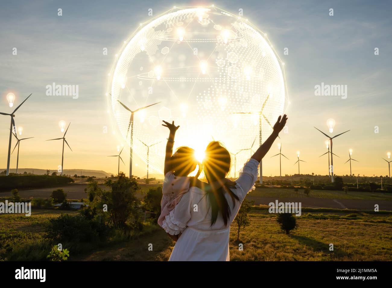 Wind turbines are alternative electricity sources, the concept of ...