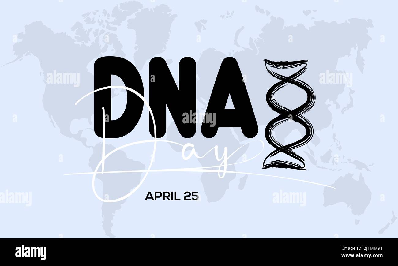 DNA day. Genetics and genomics awareness template for banner, card ...