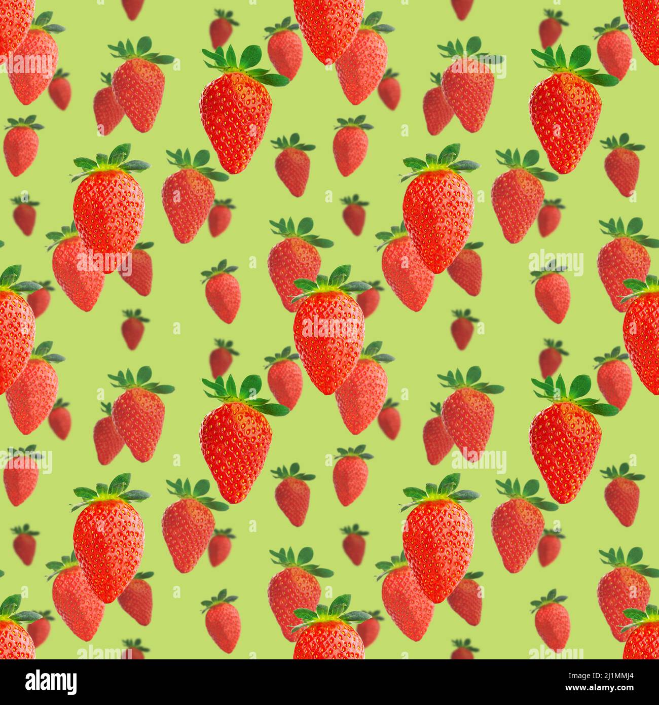 Strawberry seamless pattern. Ripe strawberries isolated on green ...