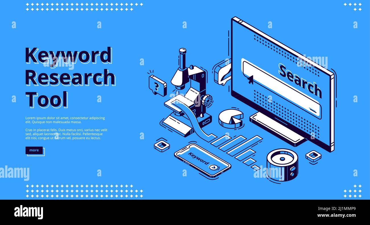 Long tail keyword isometric landing page. Seo research tool curve graph ...